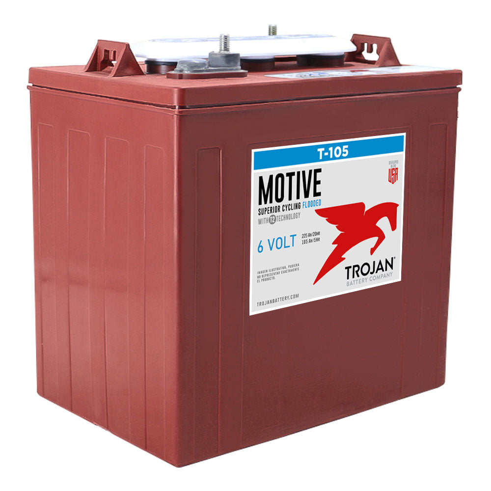 BATERIA DE CICLADO PROFUNTO DE 6 VOLTS 225 AMP 20 HR MARCA TROJAN T-10 ...